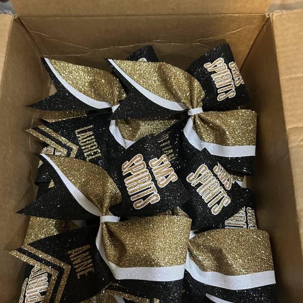Stripe and Chevron Glitter Cheer Bow - Etsy
