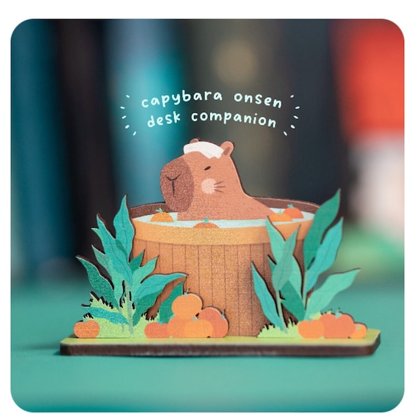 Capybara Spa Onsen Desk Companion - Cute Capybaras Gift - Kawaii Desk ...