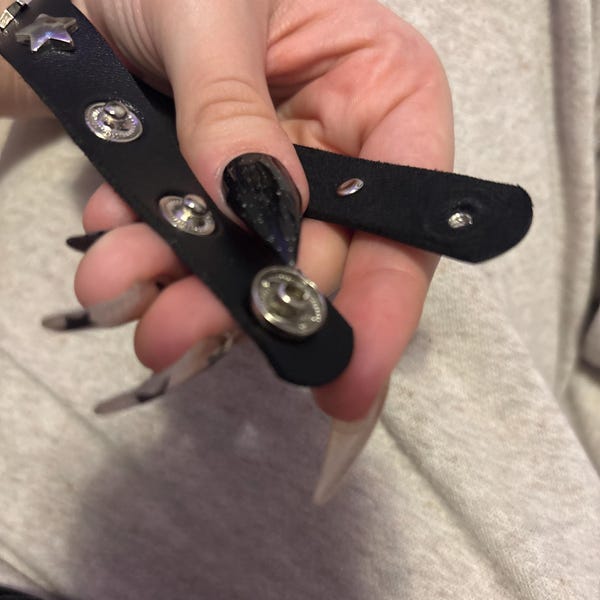 1 Row Star Stud Emo Goth Alt Faux Leather Cuff Wristband Bracelet - Etsy