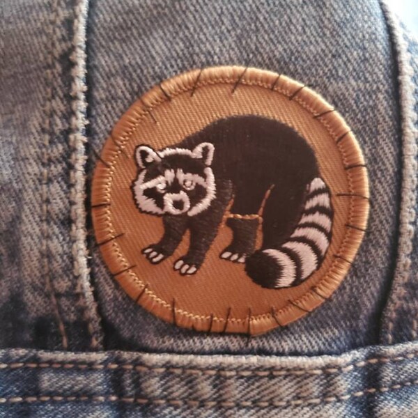 Black & White Raccoon Patch 2 Inch Diameter Embroidered Patch - Etsy
