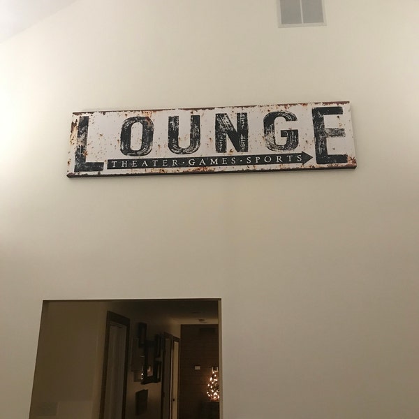 Modern Farmhouse Wall Decor Family Lounge Sign Large Rustic Wall Art ...