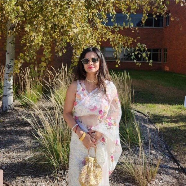 Red Color Net Sequnce Work Saree, Saree for USA Women, Designer Saree ...