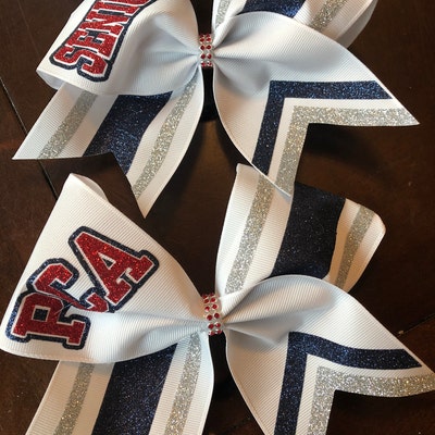Captain Cheer Bow School Cheer Bows Letters / Colors Senior Name White ...