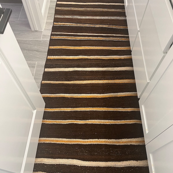 Colorful Runner Rug, Vintage Rag Runner Rug, Scandinavian Rag Rug ...