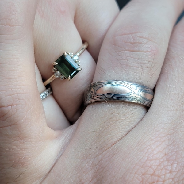 Flat Profile Twist Pattern Ring With Kazaru - Etsy