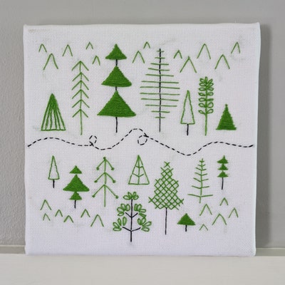 Forest, Beginner Embroidery Pattern, Scandinavian Modern, Folk Art ...