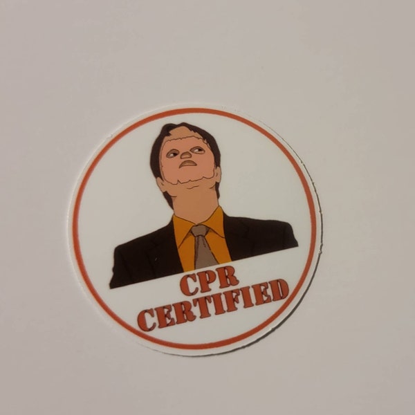 Dwight the Office CPR Certified Sticker, CPR Certified Sticker, Dwight ...