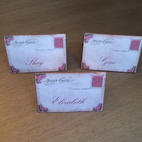 50 - Wedding Place Cards - Vintage Paris Post Cards Wedding Placecards ...