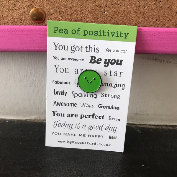 Pea of Positivity Enamel Pin - Cute Green Pea, Positive Enamel Brooch ...