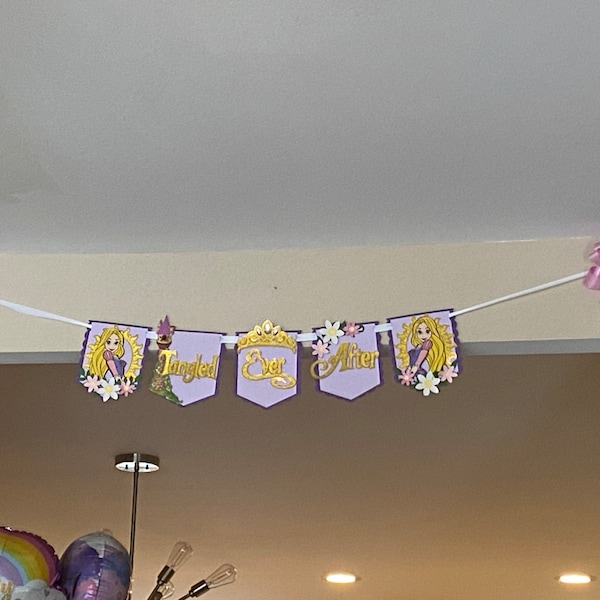 Rapunzel Banner | Disney Princesses Theme Party Decor | Princess ...