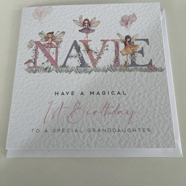 Magical Personalised Fairy Girl 1st Birthday Card, Any Age or Relation ...