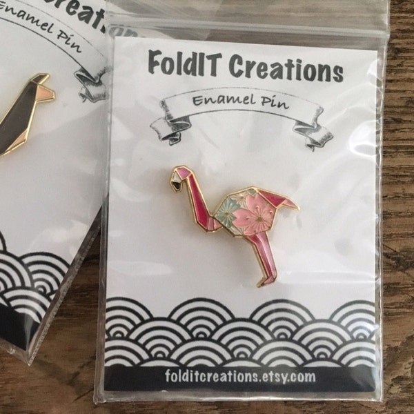 Origami Flamingo Enamel Pin: Flamingo Gifts, Bird Gifts Flamingo Lapel ...