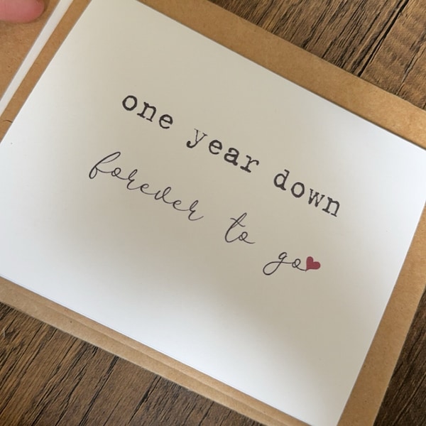 One Year Anniversary Gift / One Year Down. Forever to Go / 1st ...