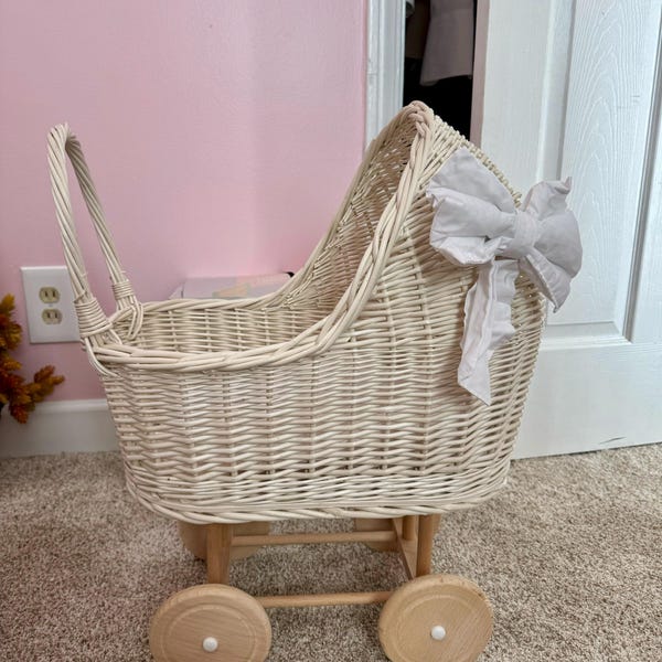 Wicker Baby Carriage, Doll Stroller, Doll Pram, Wicker Doll Stroller ...