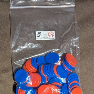 Counters for Crafting. 100 X 22mm Plastic Counters in Various Colours ...