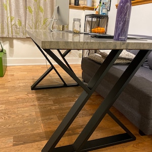 H 28 Inch, Dining Table Legs, Double Z Shape, 1 Pair, SS1110 - Etsy