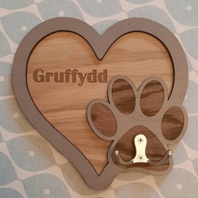 Personalised Pawprint Dog Lead Hook-plaque-holder - Etsy UK
