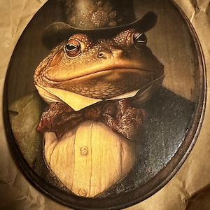 Mr Frog Victorian Portrait Vintage Style Cottagecore Animal Wall Art ...