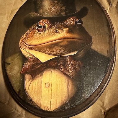 Mr Frog Victorian Portrait Vintage Style Cottagecore Animal Wall Art ...