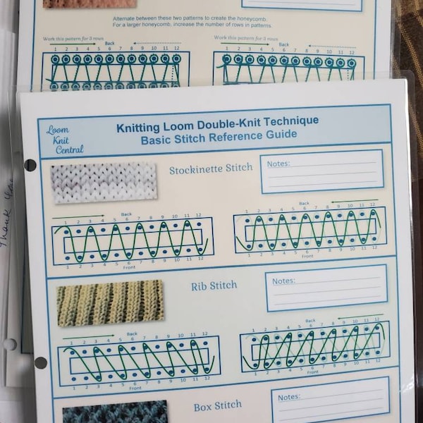 Basic Loom Knit Stitch Reference Guide - Etsy