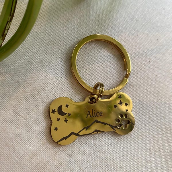 Cute Dog Tag Personalized for Dog, Custom Bone Dog Tags, Dog Name Tags ...