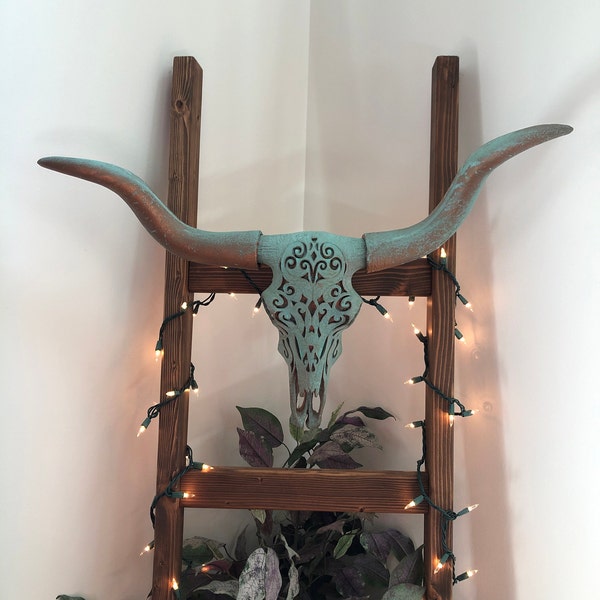 Faux Taxidermy Carved Texas Longhorn Skull Wall Mount - Wall Decor ...