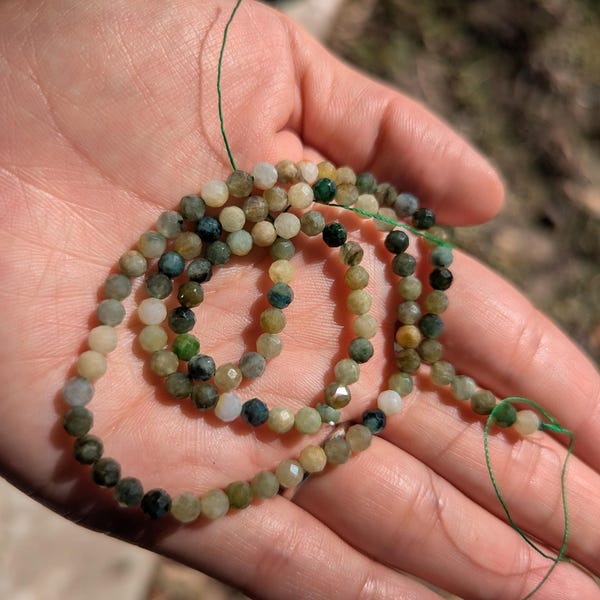 Faceted Genuine Natural Freshwater Pink off Round Pearls 15.5" Strand ...