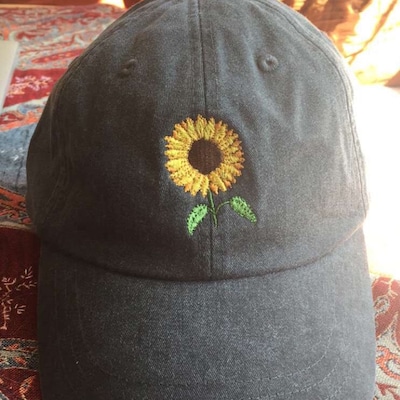 SUNFLOWER Hat One Embroidered Women Men Fall Garden Baseball Cap 24 ...