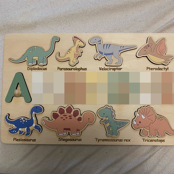 Dinosaurs Name Puzzle, 1st Birthday Boy, Wooden Nursery Decor, Best ...