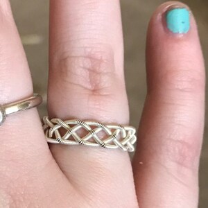 Guitar String Ring or Midi Ring, Gold or Silver Double Braid, 0.030 ...