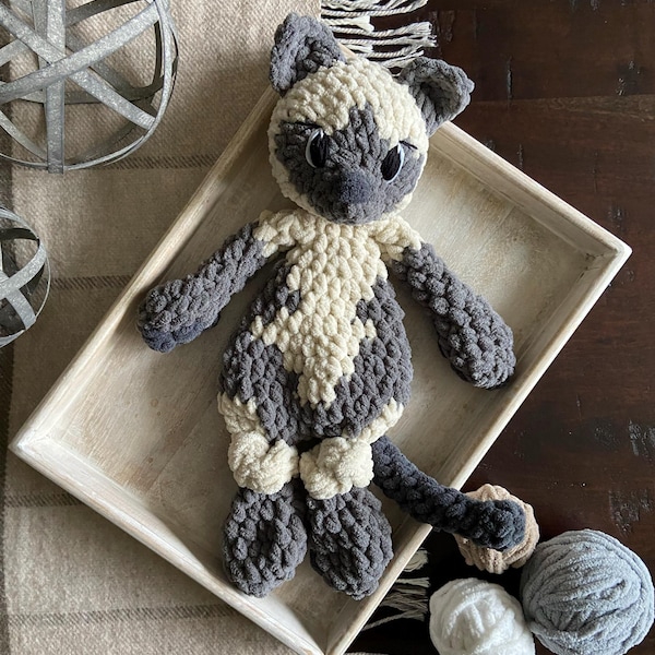 LITTLE Kosmo Kitty Knotted Lovey — Crochet Cat PATTERN - Etsy