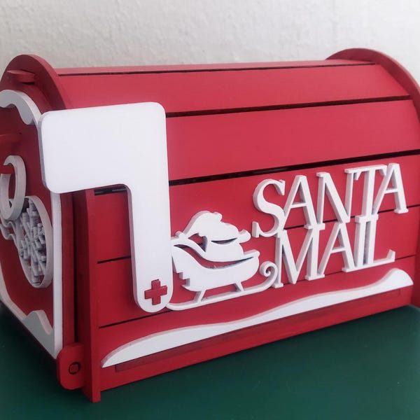 3D Santa Mailbox Bundle, 3D Xmas Mail Laser Cut, Christmas Letter Box ...