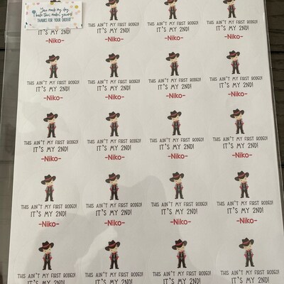 Cowboy Stickers, Cowboy Birthday, Rodeo Party, Thanks for Coming Labels ...