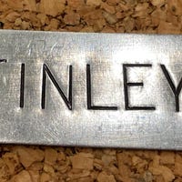 Custom Year or Date Tags Hand Punched Brass and Metal Tag or Plate Hand ...