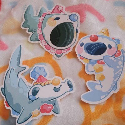 Clown Shark Stickers - Etsy