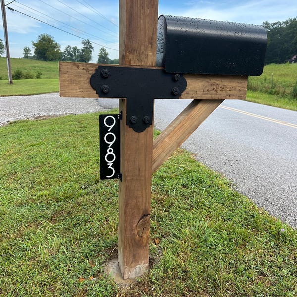 Hanging Rectangular Reflective Mailbox Post Sign, up to 5 Numbers - Etsy