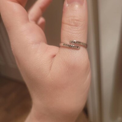 A Hug to You Hug Ring, Sterling Silver Adjustable Ring, Minimalist Ring ...