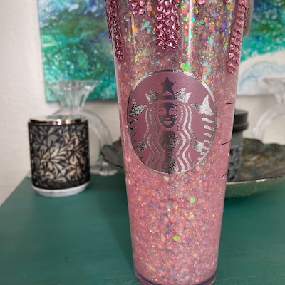 Custom Pink Glitter Tumbler Personalized Sparkle Cup for Coffee, Tea ...
