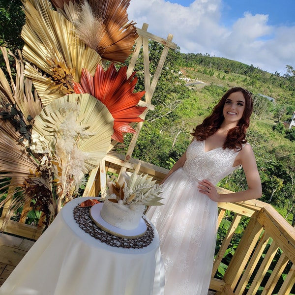 Boho Wedding Dresses, A Line Wedding Dresses, off the Shoulder Wedding ...