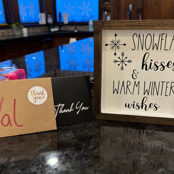 Snowflake Kisses & Warm Winter Wishes | Wood Signs | Holiday Signs ...