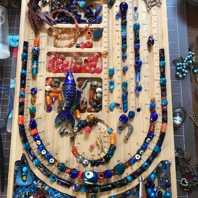 Wooden Malaboard / Beading Board for Necklaces, Yoga Malas Bracelets ...