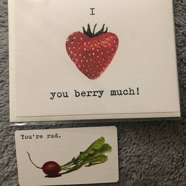 Sweet Strawberry Pun Card, I Love You Card, Valentine's Day Pun - Etsy