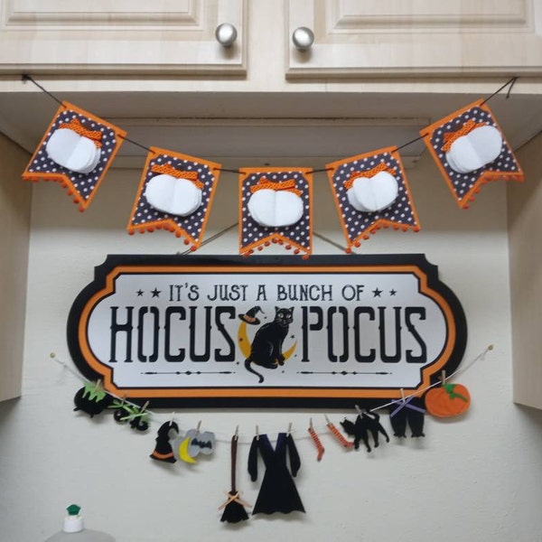 Witch Clothesline Halloween Decoration Banner Bunting Garland Witch's ...