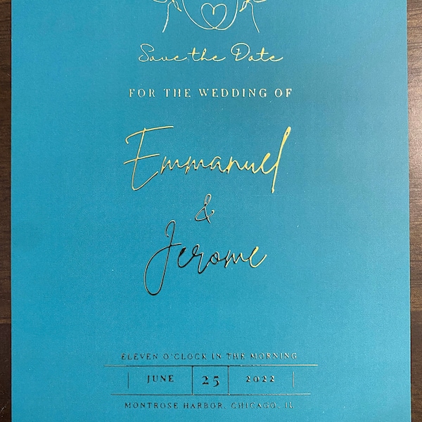 Foil Printed Invitations With Envelopes, Custom Foil Printing, 5x7 ...