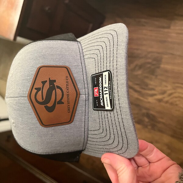 6 Custom Leather Patch Hats, Logo Hats, Laser Engraved Leather Patch ...