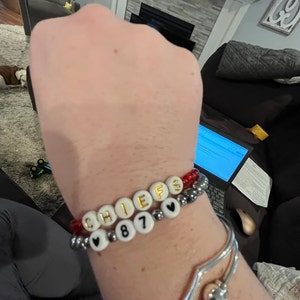 2 Travis Kelce Swiftie Friendship Bracelets 87 Chiefs Numbers Red White ...