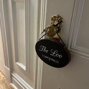 The Loo Plaque, Home Office Decor Wood Sign, French Country Washroom ...