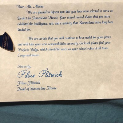 Prefect Letter With prefect Badge Personalized - Etsy