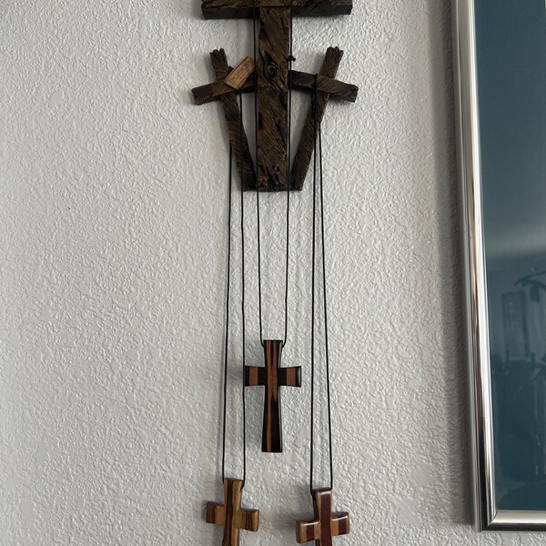 Large Cross Pendant Handmade From Sustainable Olive Wood, Large Wooden ...