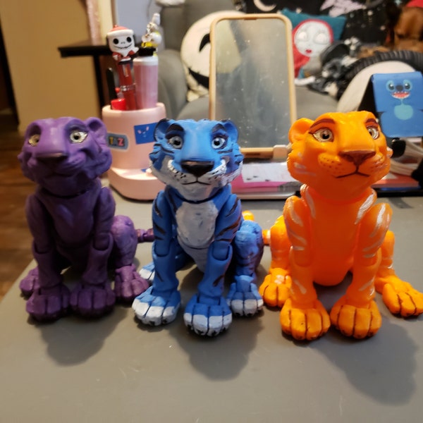 Articulated Tiger 3D Printed Fidget Toy Desk Decor, Pet Tiger Toy ...